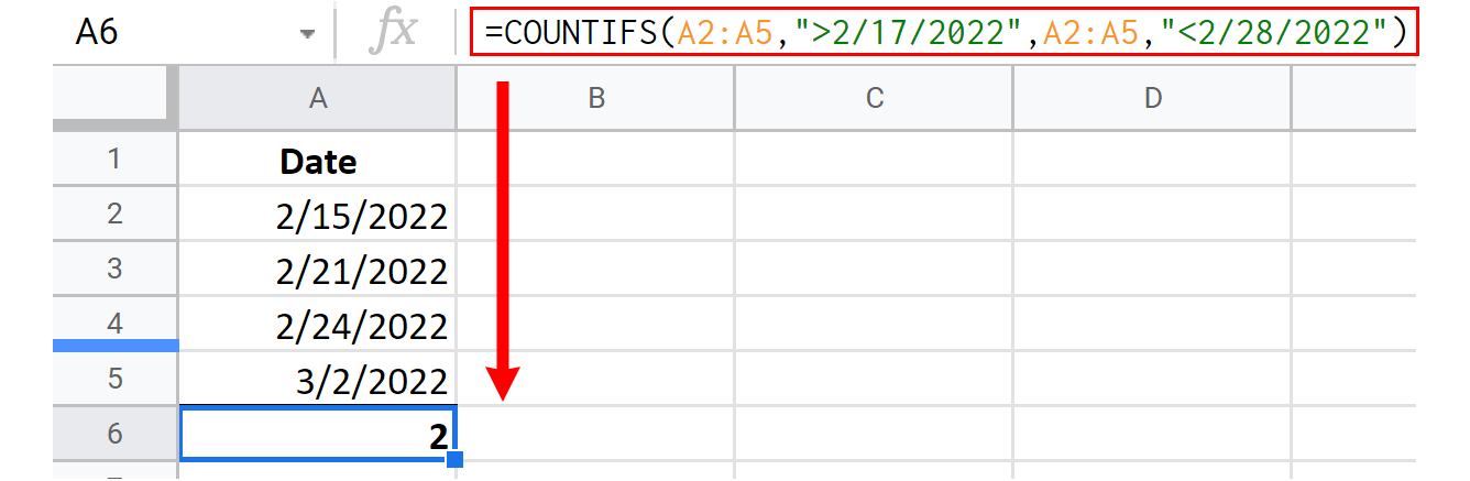 COUNTIFS Function - Google Sheets - Sheets Help