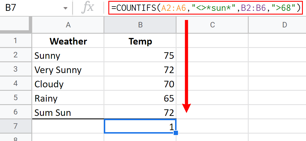 COUNTIFS Function - Google Sheets - Sheets Help