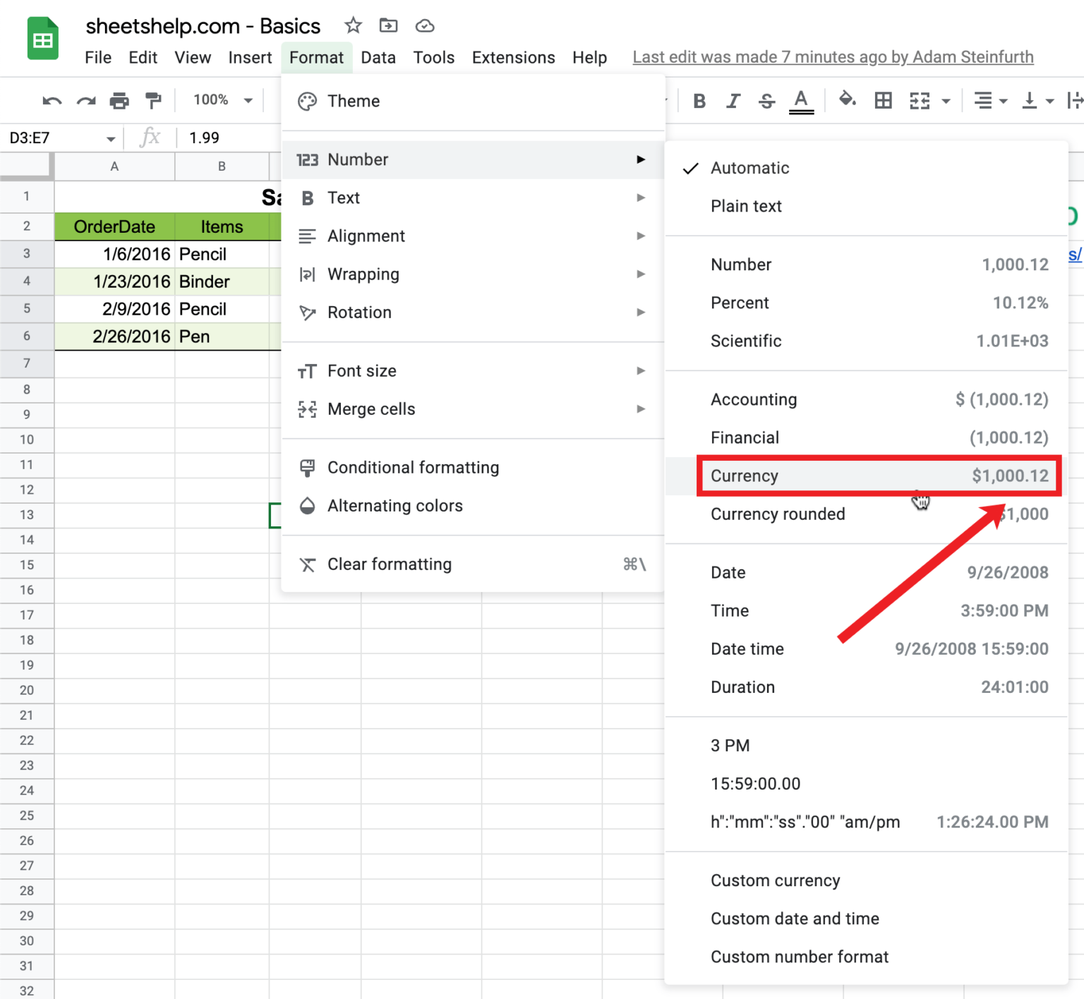 Formatting Cells, Rows, & Columns - Google Sheets - Sheets Help
