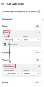 Conditionally Count Unique Values in Google Sheets - Sheets Help