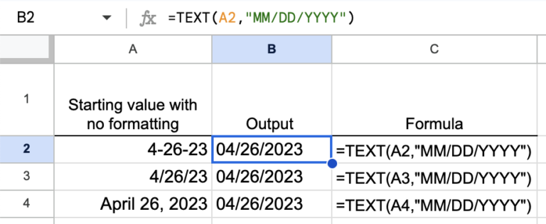 TEXT Function - Google Sheets - Sheets Help