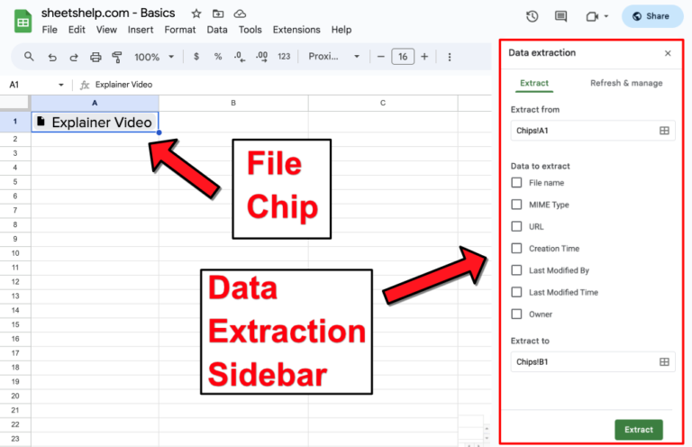 How to Extract Data from Smart Chips in Google Sheets - Sheets Help