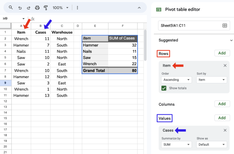 Sum Values Based on Another Cell's Values in Google Sheets - Sheets Help
