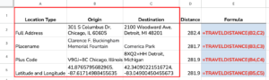 TRAVELDISTANCE Function - Google Sheets - Sheets Help